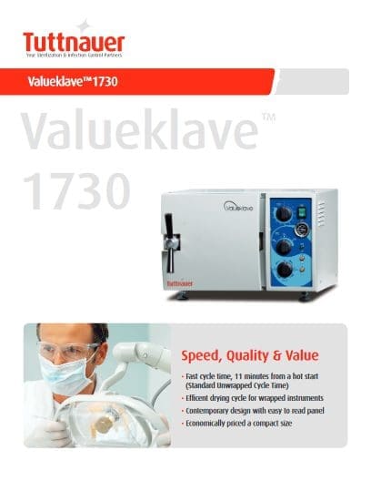 Tuttnauer Valueklave™ 1730 Manual Autoclave Sterilizer - Medical Parts ...