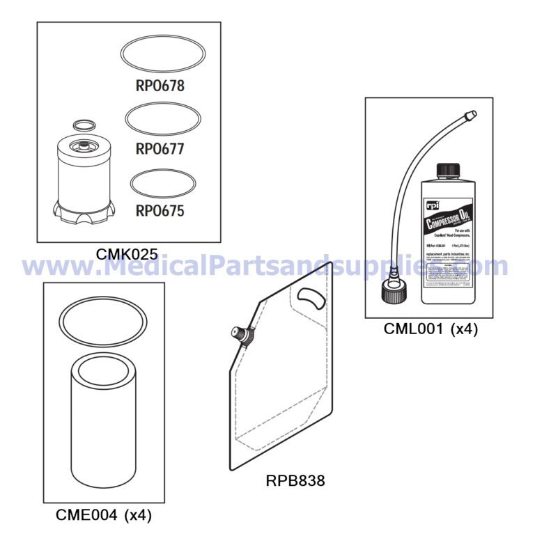 Compressor PM Kit for the Apollo by Midmark ALCQL82, Part CMK173 (OEM ...
