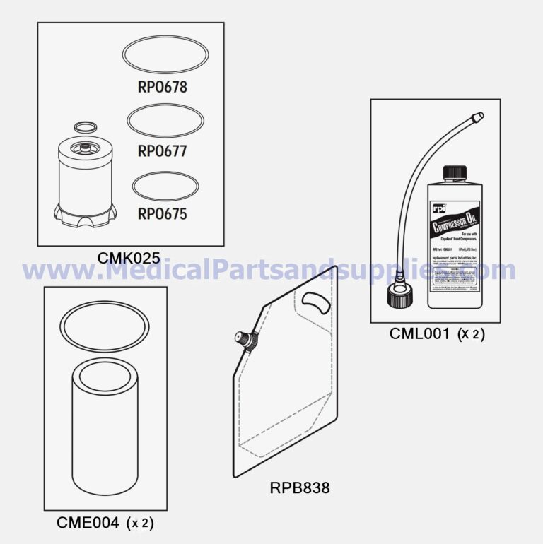 Compressor PM Kit for the Apollo by Midmark ALCTL41, Part CMK159 (OEM ...