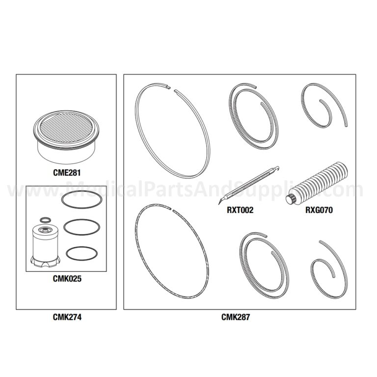 Compressor PM and Tip Seal Kit for the Apollo by Midmark AOCOS52, Part ...
