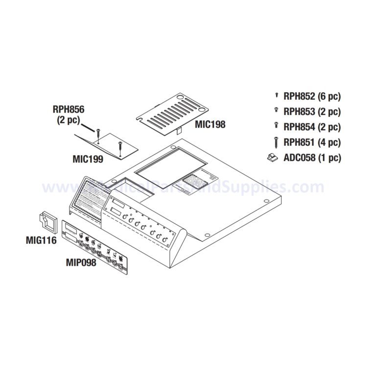 Top Cover Kit for the Midmark Ritter M9® Sterilizer, Part MIK196 (OEM ...